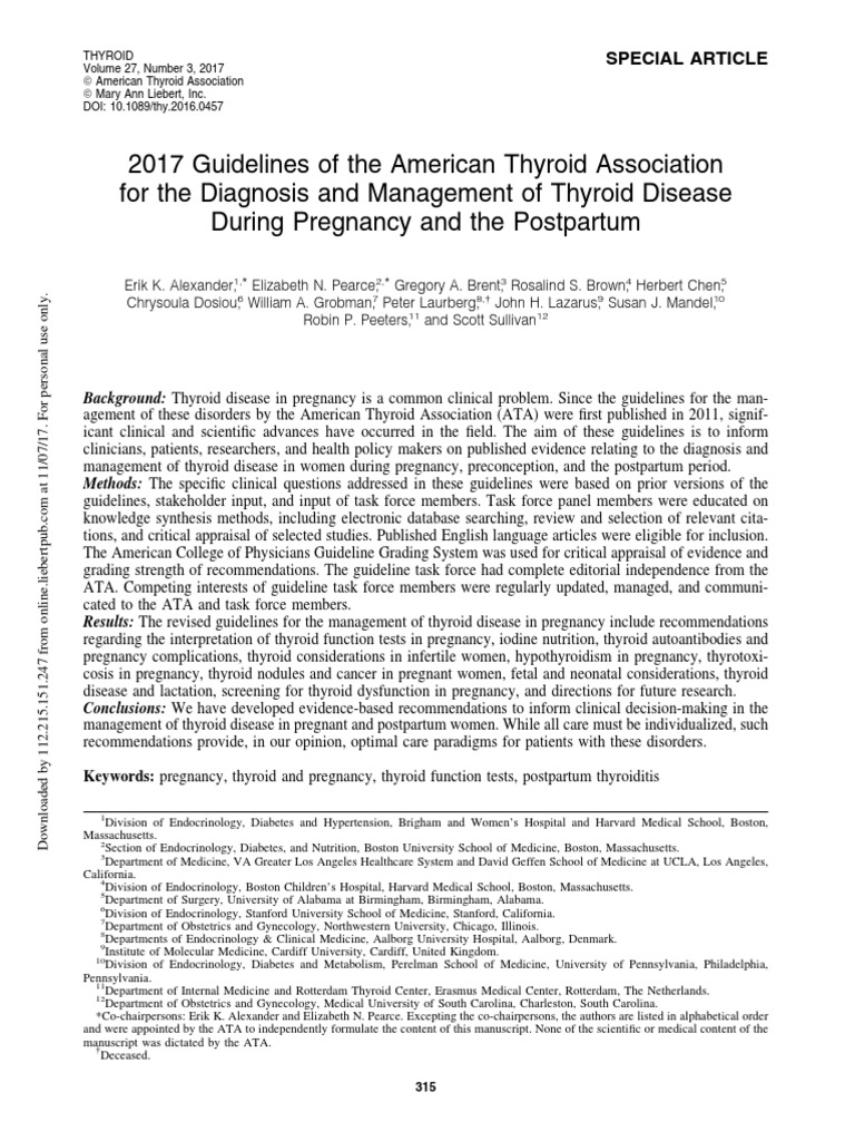 Ata 2017 Tiroid - Pregnancy | PDF | Thyroid Stimulating Hormone | Thyroid