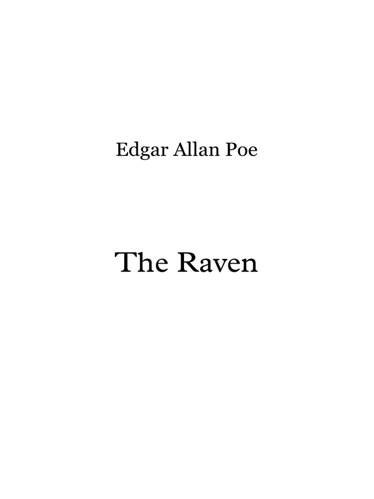 The Raven: Edgar Allan Poe | PDF | The Raven | Short Stories