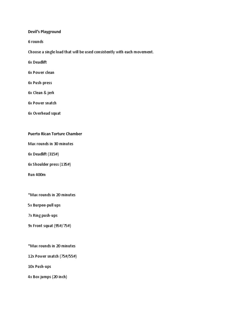 Crossfit Workouts | PDF