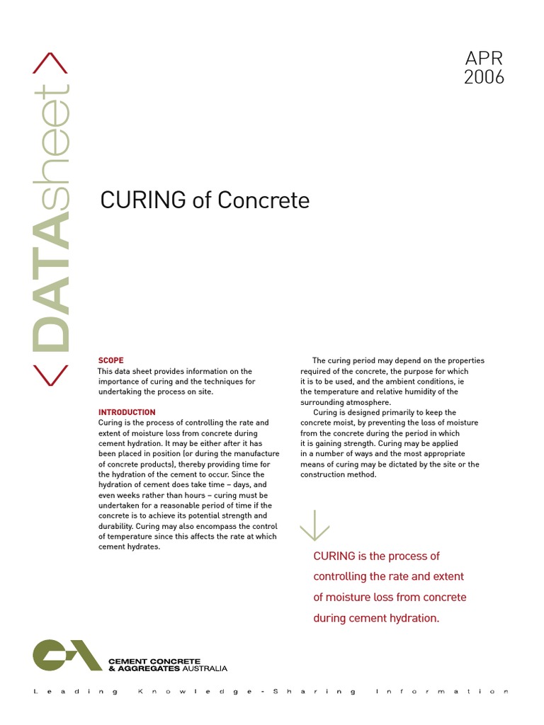 Curing of Concrete | PDF | Concrete | Precast Concrete