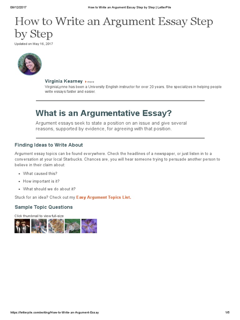 How To Write An Argument Essay Step by Step - LetterPile | PDF ...