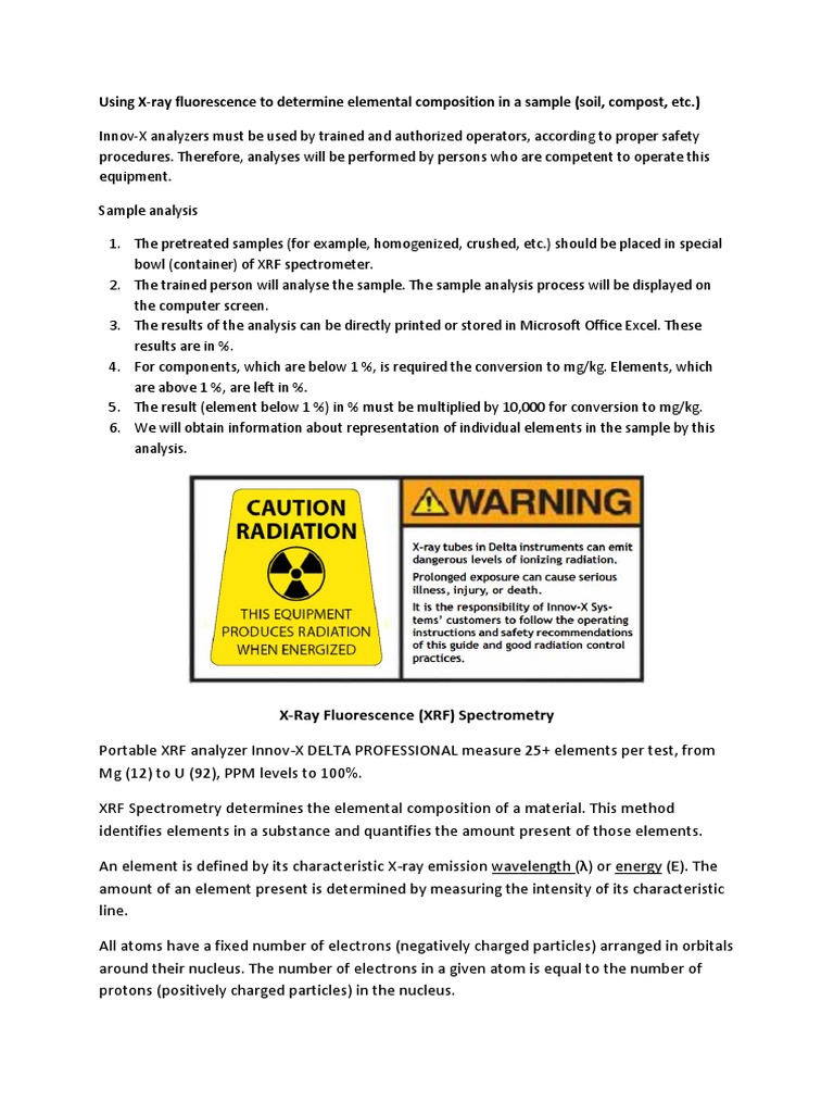 X-Ray Fluorescence (XRF) Spectrometry | PDF | Spectroscopy | Electron