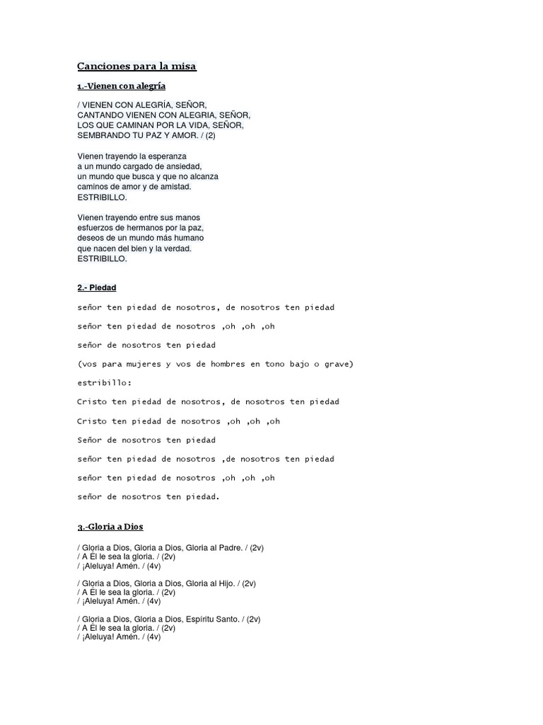 Canciones para La Misa | PDF | Cristo (título) | Misa (liturgia)