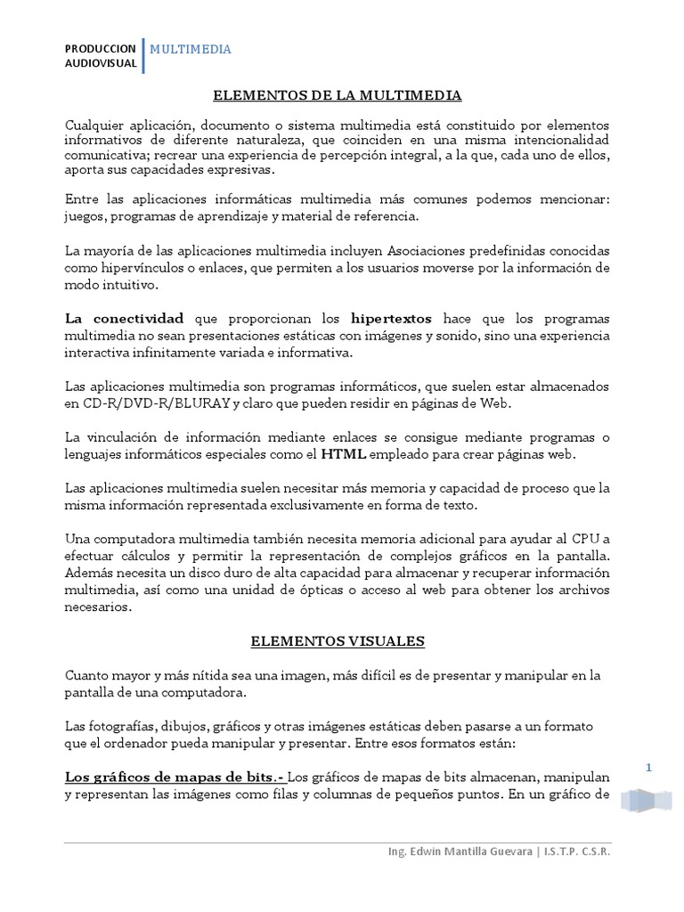Elementos de La Multimedia | PDF | Multimedia | Red mundial