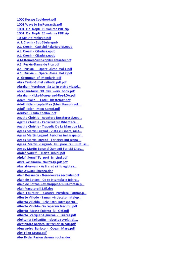 Lista Cartilor Pana La 03.12.2017 | PDF