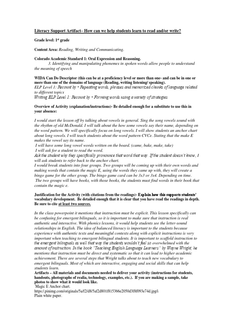Literacy Support Artifact - How Can We Help Students Learn To Read And ...