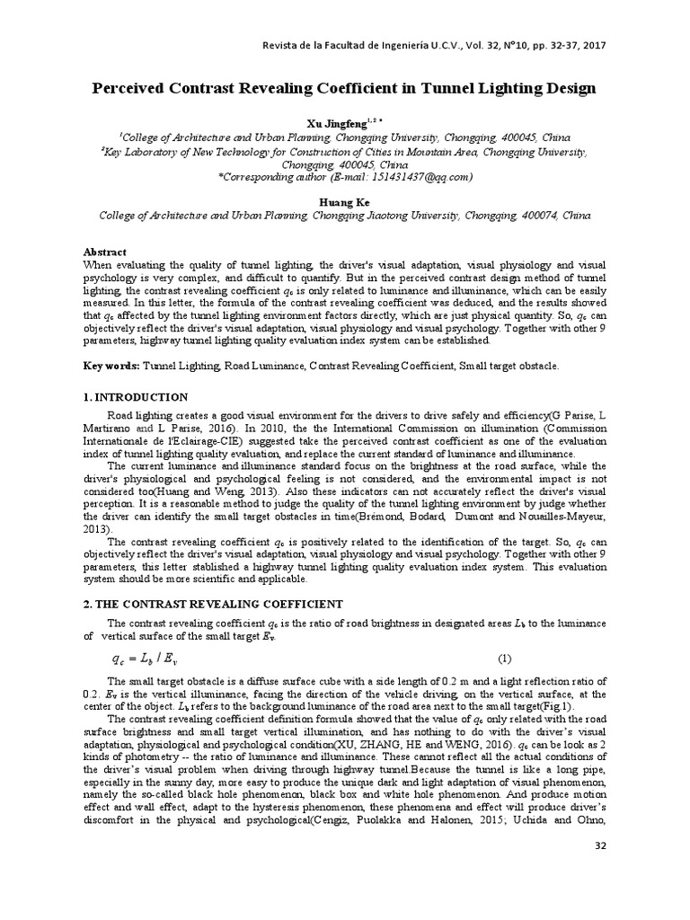 Tunnel Lighting Design Approach | PDF | Contrast (Vision) | Lighting