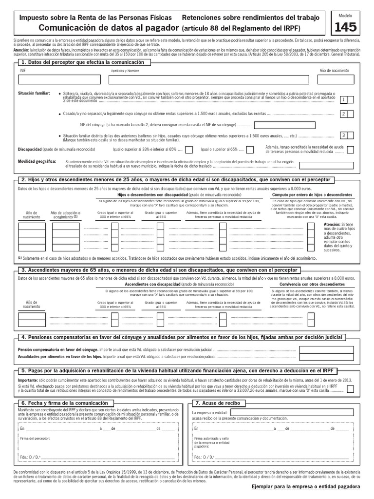 Mod 145 PDF | Download Free PDF | Invalidez | Gobierno