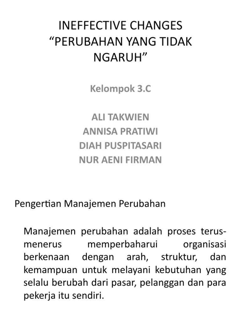 Ineffective Changes | PDF