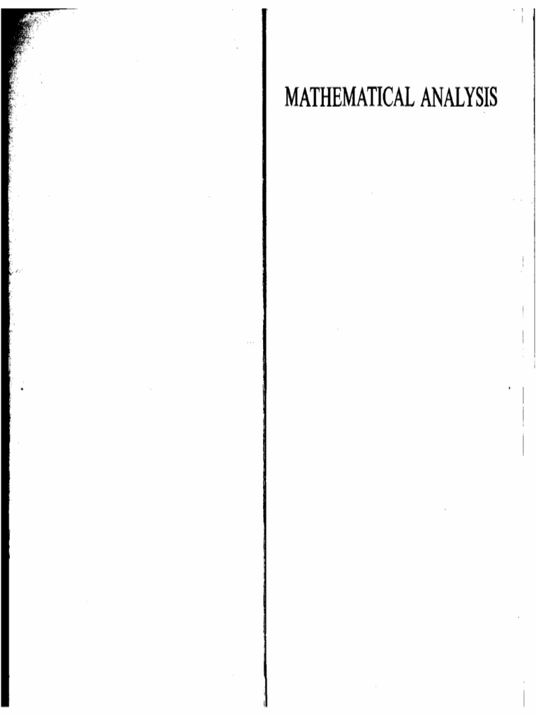 Addison Wesley - Mathematical Analysis - Apostol (5Th Ed) (1981) | PDF