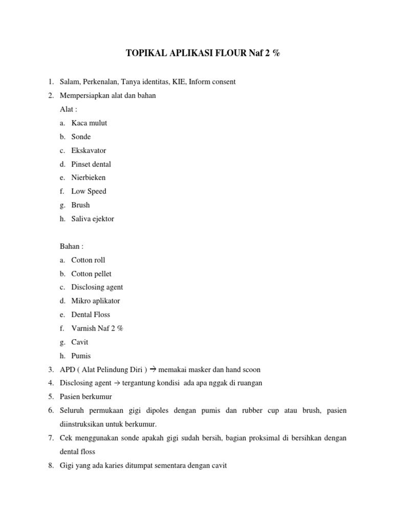 Topikal Aplikasi Flour Naf 2 | PDF
