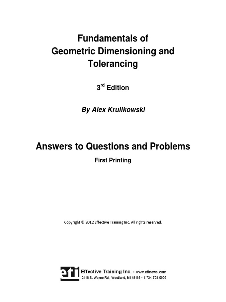 Fundamentals of Geometric Dimensioning and Tolerancing PDF | PDF ...