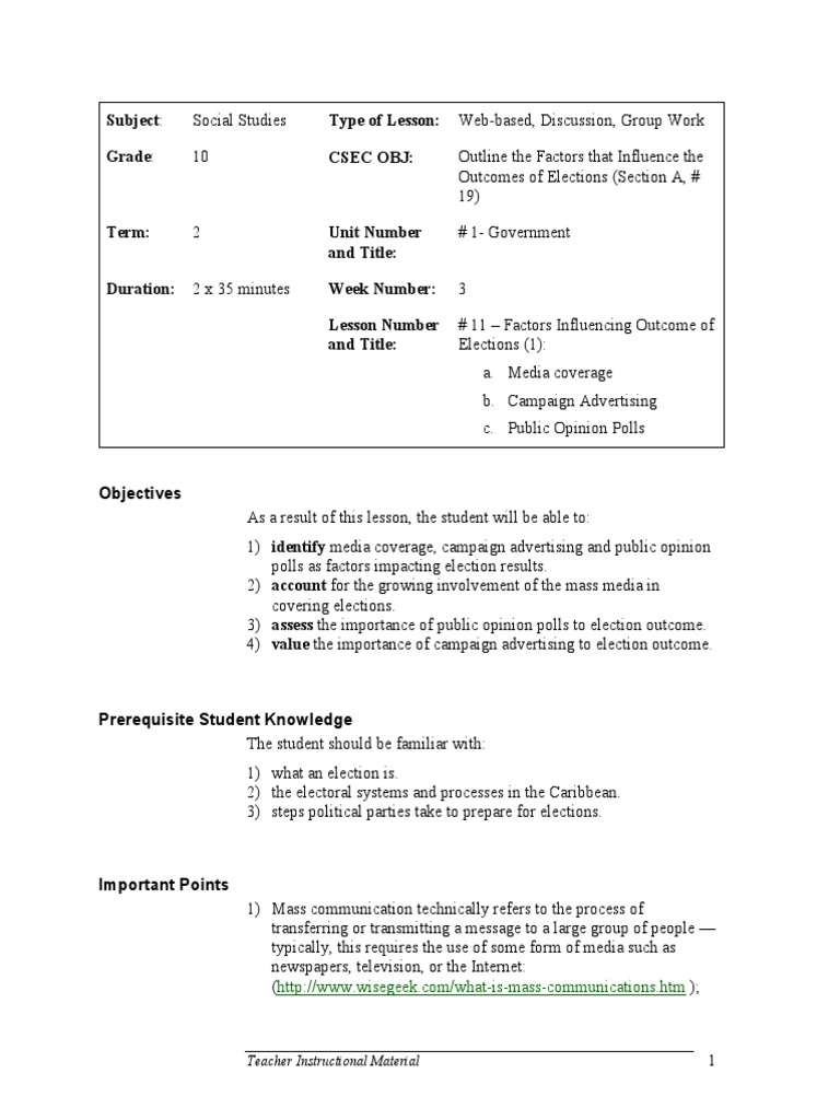 Subject: Type of Lesson: Web-Based, Discussion, Group Work Grade: Csec ...