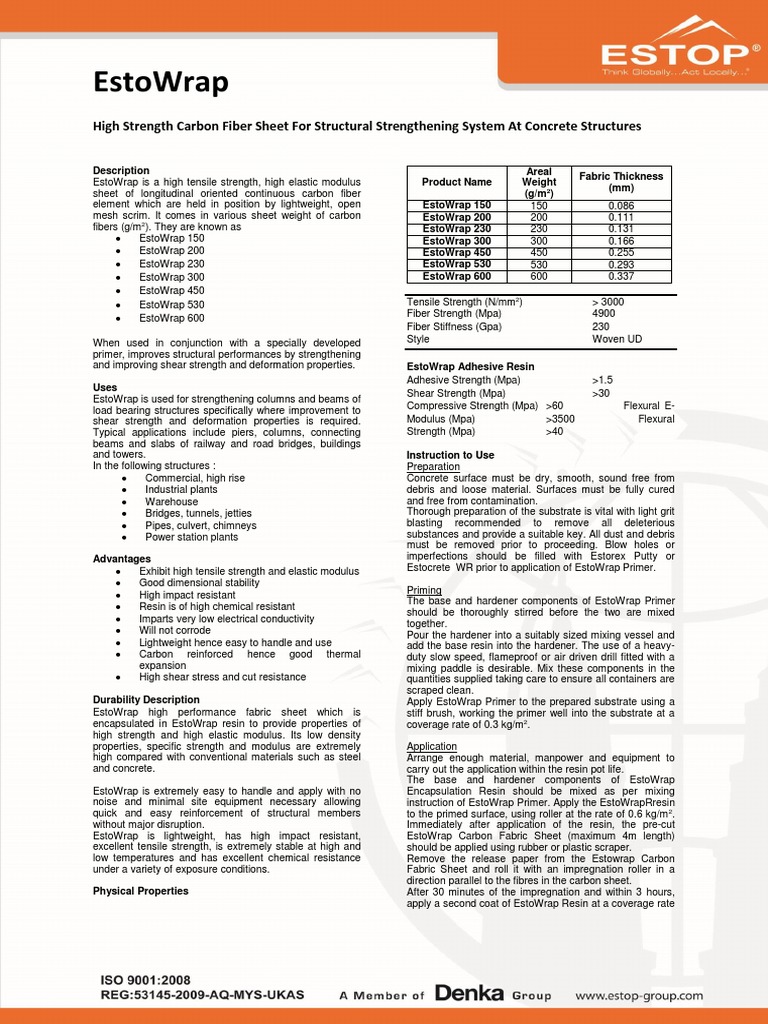 Waterstop - EstoWrap - Data Sheet - 111102 | PDF | Strength Of ...