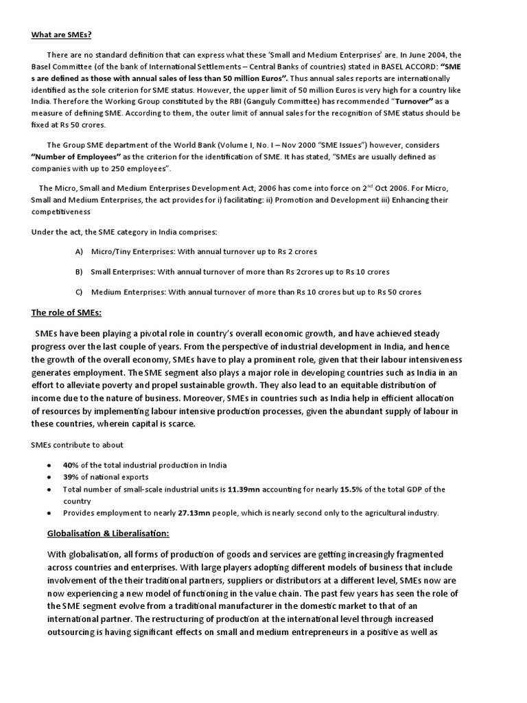 Understanding SME Definitions and Roles | PDF | Small And Medium Sized ...