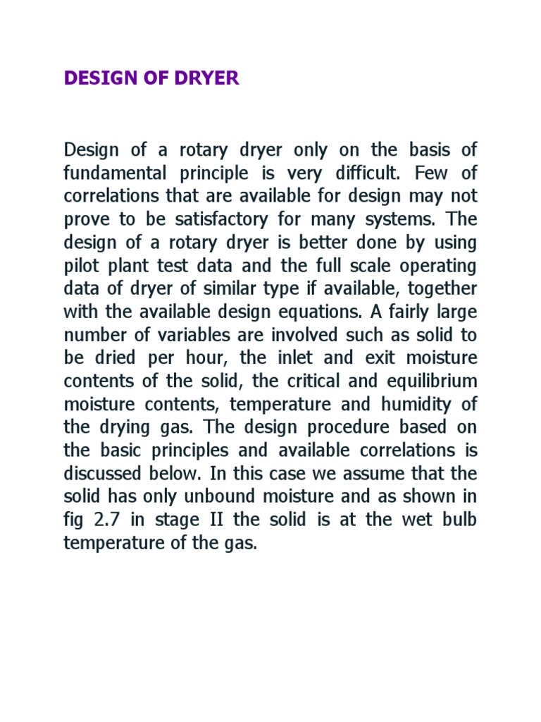 Design of Dryer | PDF | Clothes Dryer | Humidity