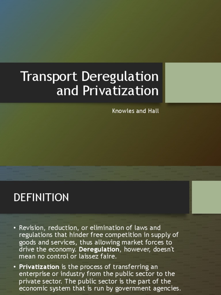 Transport Deregulation & Privatization | PDF | Airline Hub | Airlines
