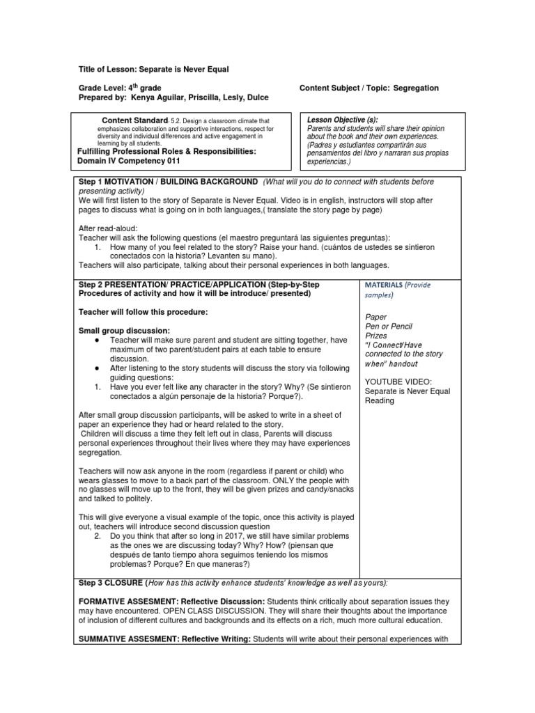Bed 3344 Lesson Plan Template 4 6 | PDF | Educational Assessment ...