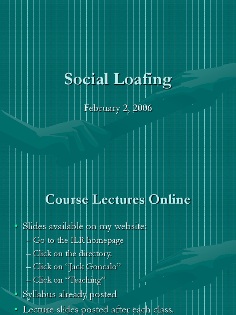 Social Loafing | PDF | Brainstorming | Applied Psychology