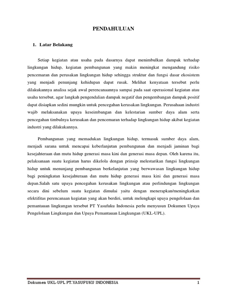Contoh Dokumen UKL UPL PDF | PDF