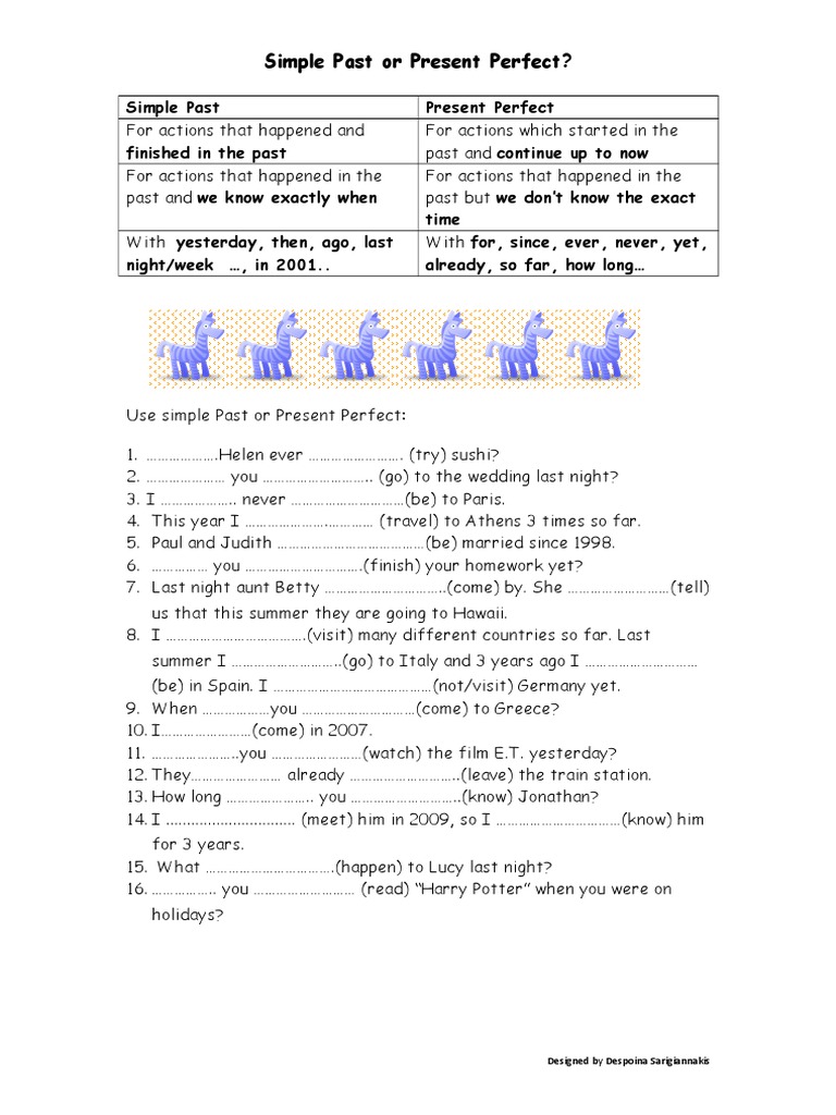Simple Past and Present Perfect Grammar Drills Grammar Guides 17260 | PDF