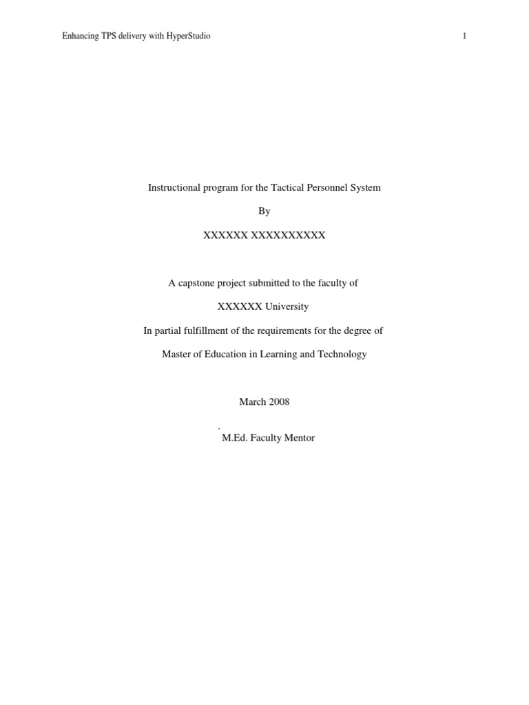 The Capstone Project | PDF | Multimedia | Learning