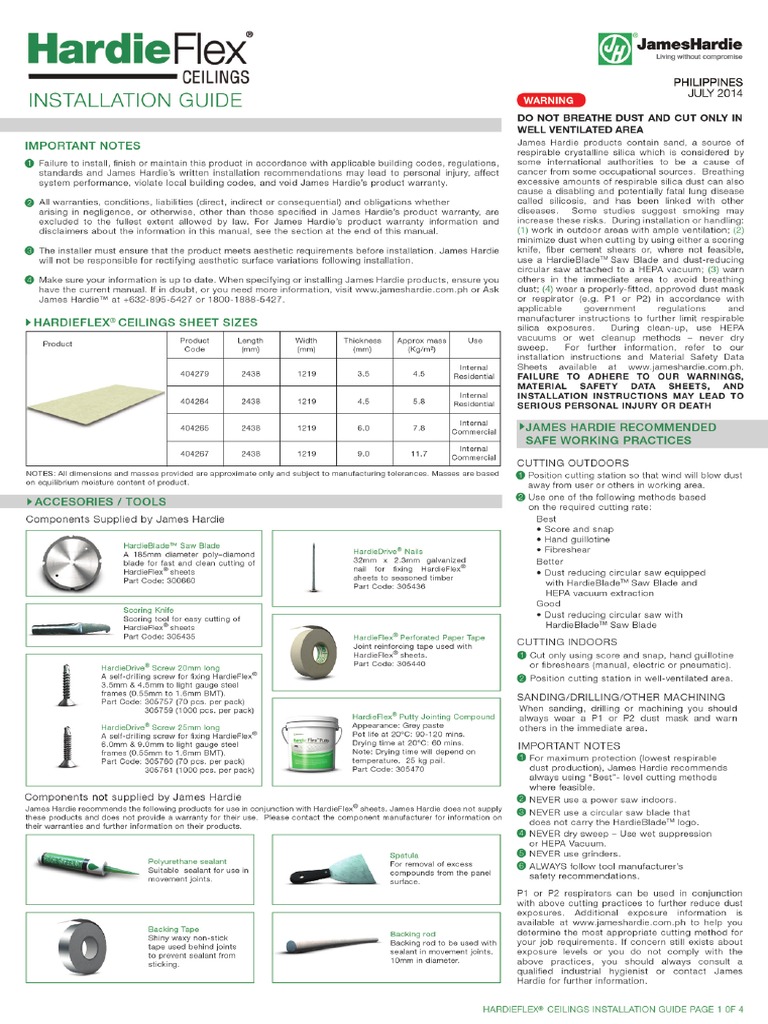 HardieFlex Ceilings Installation Manual | PDF