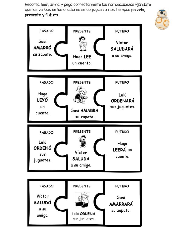 Rompecabezas de Verbos Conjugados PDF | PDF