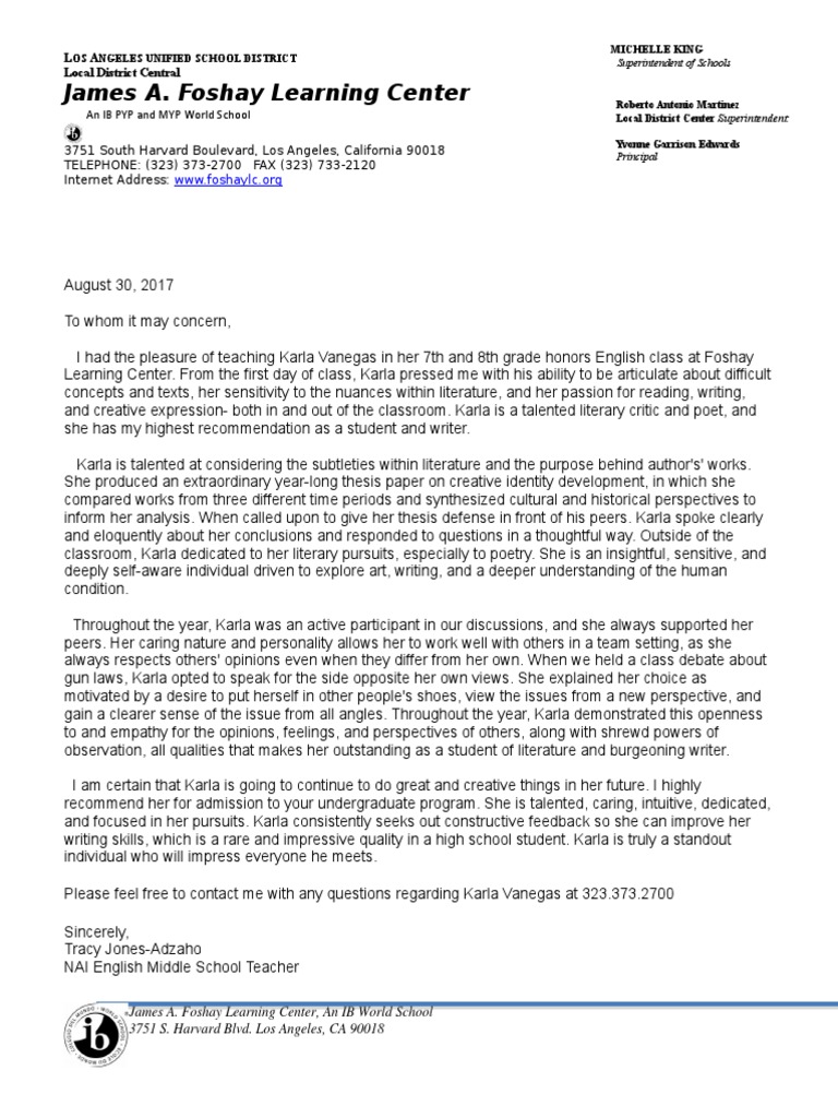 Letter of Rec | PDF | Communication | Psychology