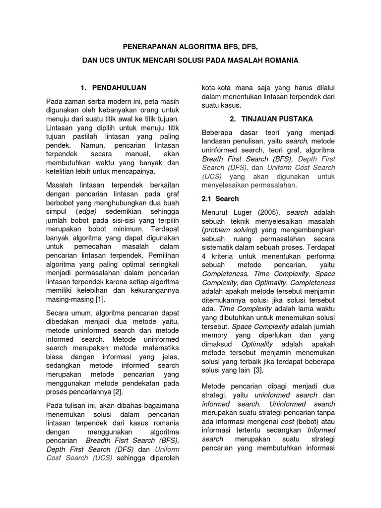 Makalah BFS, DFS, Dan Ucs | PDF Makalah BFS, DFS, Dan Ucs | PDF