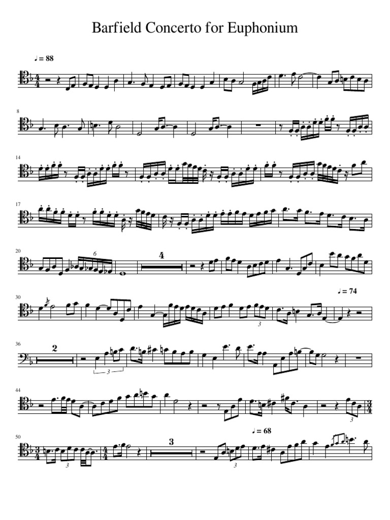 Barfield Concerto For Euphonium | PDF | Aerophones | Brass Instruments