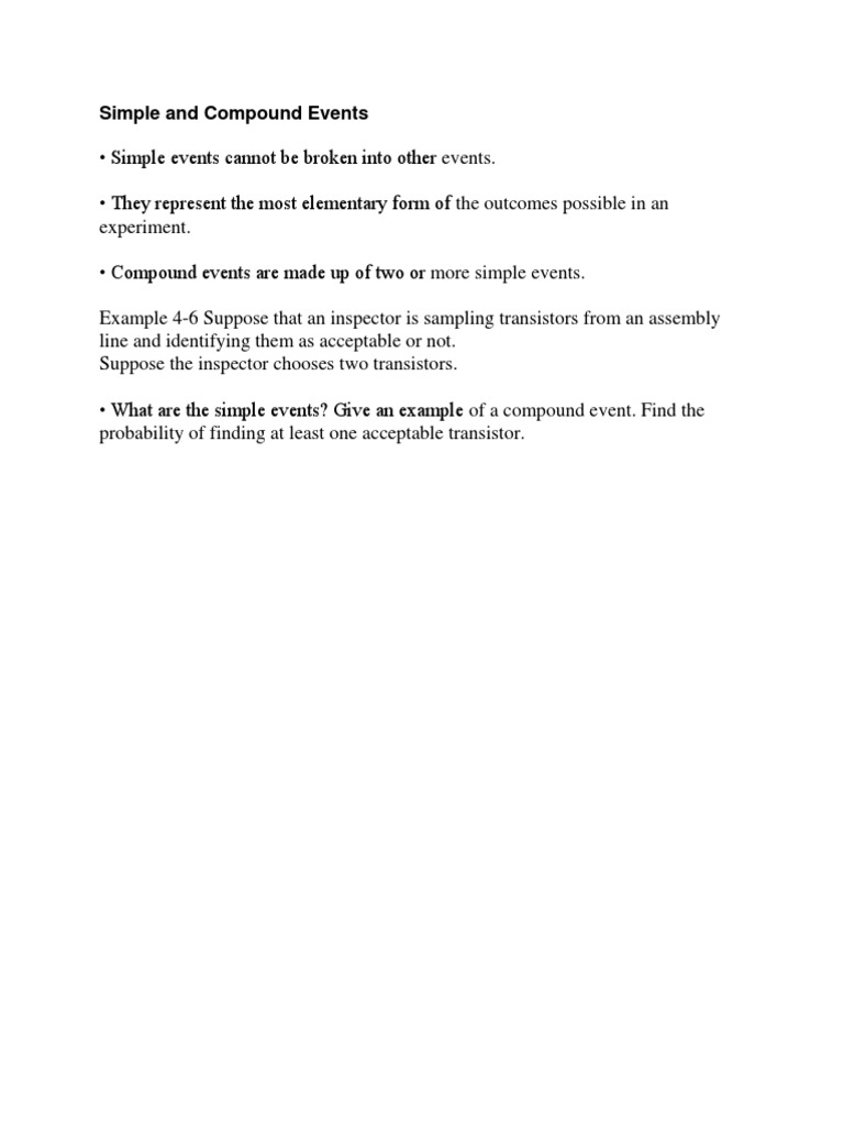 Simple vs. Compound Events Explained | PDF