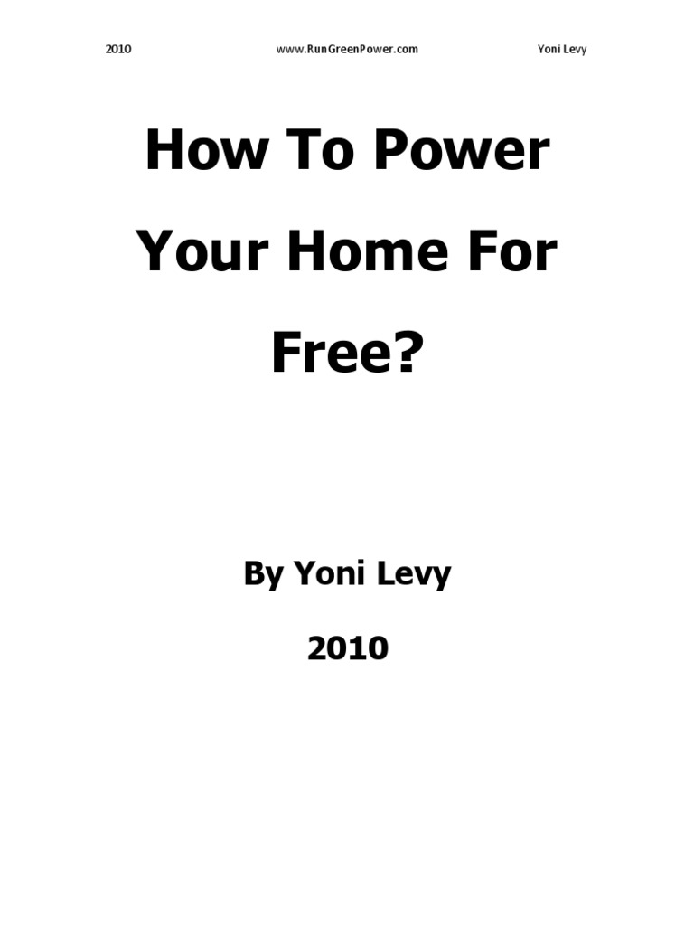 How To Power Your Home For Free - Ebook | PDF | Power Inverter ...