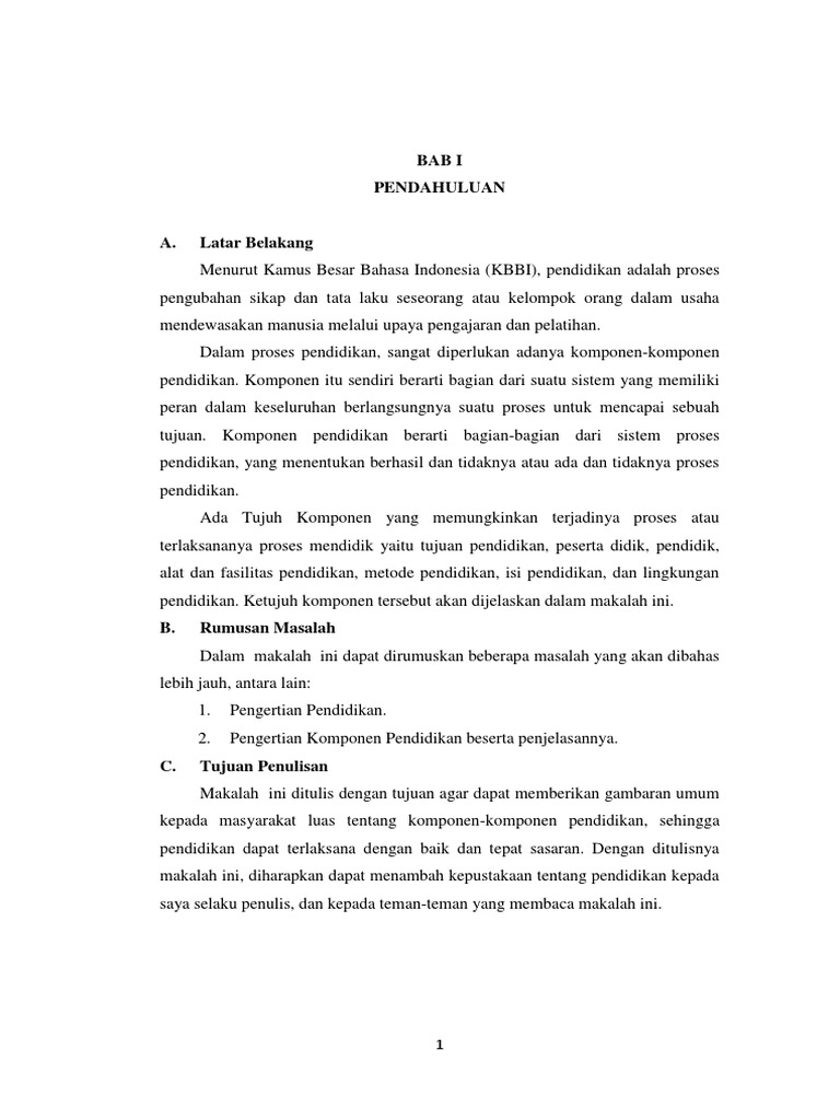 Komponen Utama dalam Pendidikan | PDF