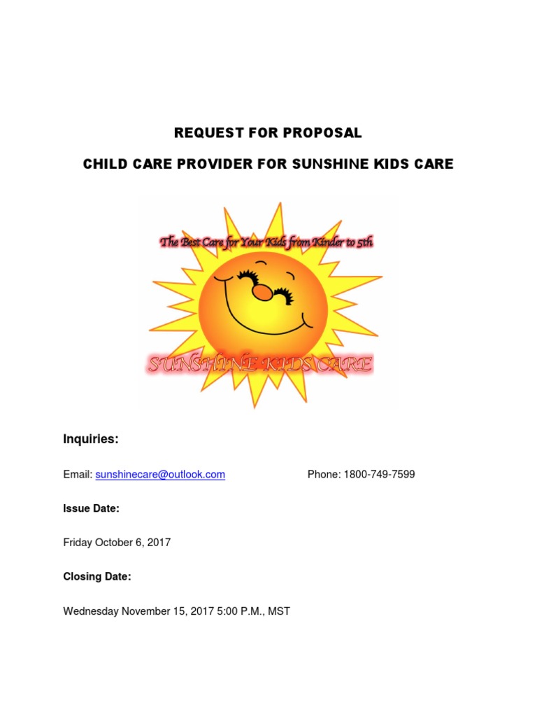 request for proposal-2 | Child Care | Relationships & Parenting