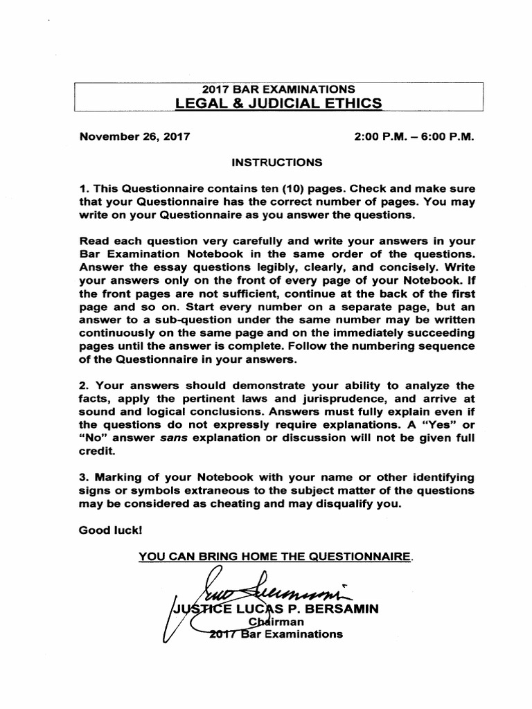 Legal Ethics Questionnaire PDF | PDF | Lawyer | Notary Public
