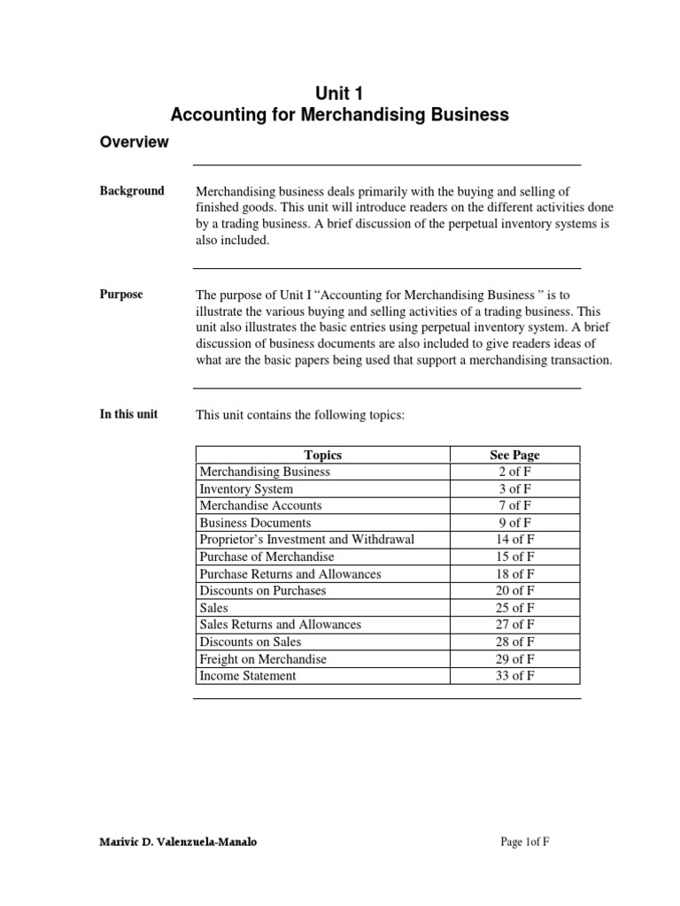 Accounting For Merchandising Business PDF | PDF | Discounts And ...