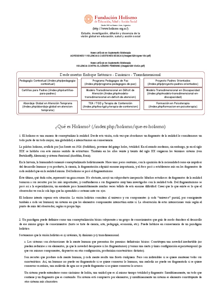¿Qué Es Holismo | PDF | Holismo | Sistema