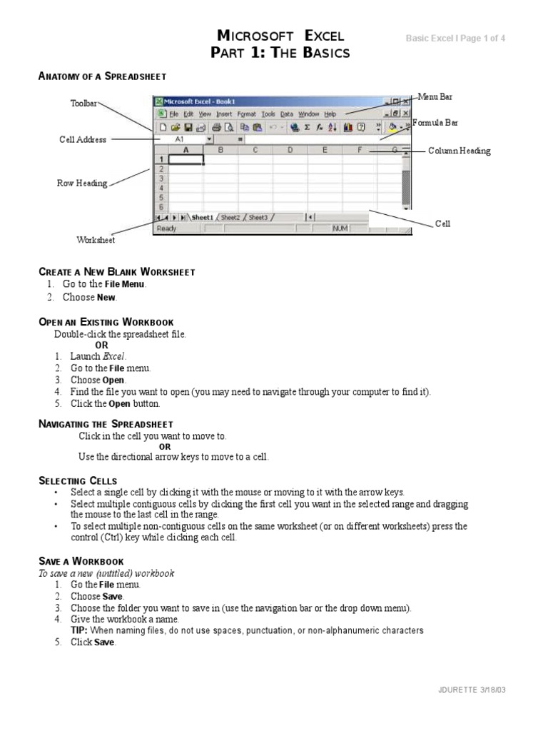 An Introduction to the Basics of Microsoft Excel: Navigating Spreadsheets, Entering Data ...