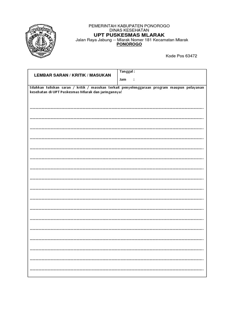 Lembar Saran | PDF