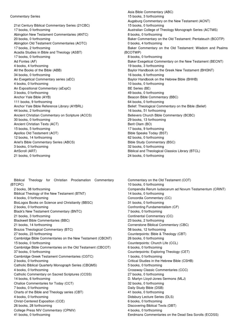 Comprehensive Bible Commentary Guide | PDF | Exegesis | New Testament