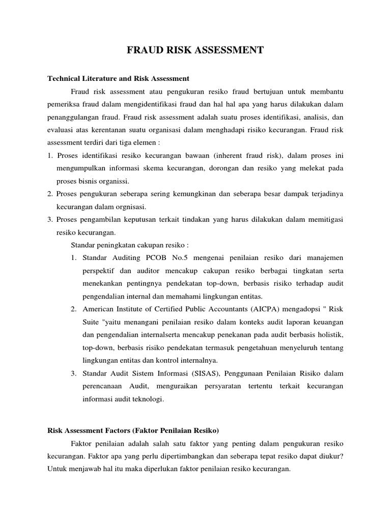 Fraud Risk Assessment | PDF