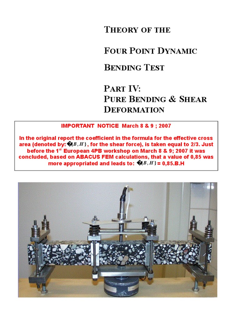 4pb Part IV Pure Bending Shear Deformation | PDF | Bending | Sine