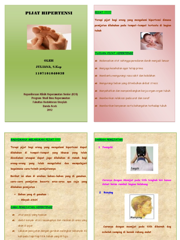 Leaflet Pijat Hipertensi | PDF