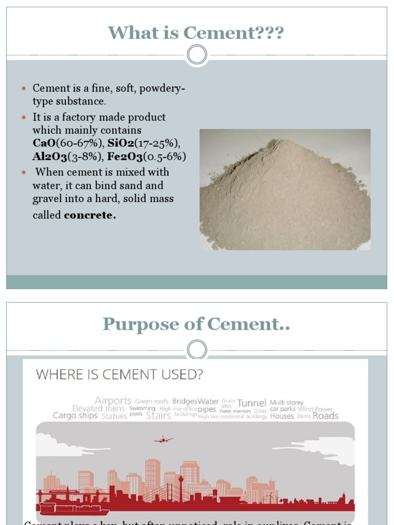An Overview of Cement: Its Composition, Properties, Field and ...