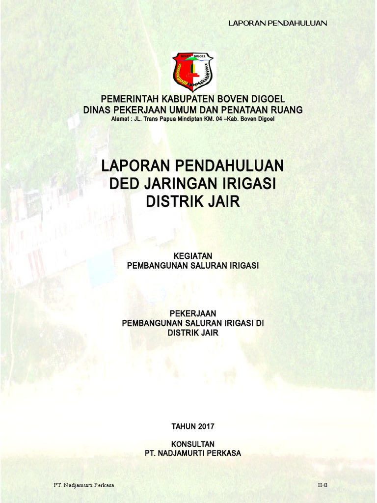 Lap. Pendahuluan Irigasi Distrik Jair | PDF | Bisnis