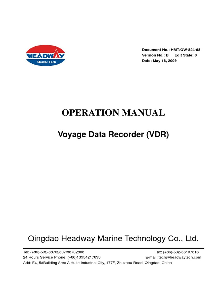 VDR Operation Manual - HMT-100 PDF | PDF | Installation (Computer ...