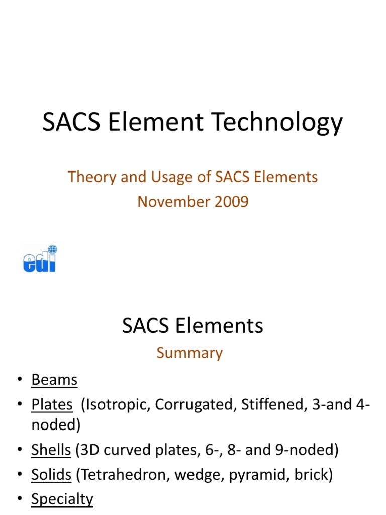 SACS Element Technology Overview | PDF | Bending | Plasticity (Physics)