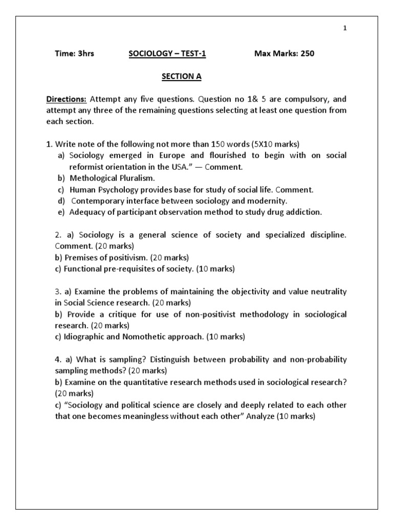 Test 1 | PDF | Social Research | Sociology