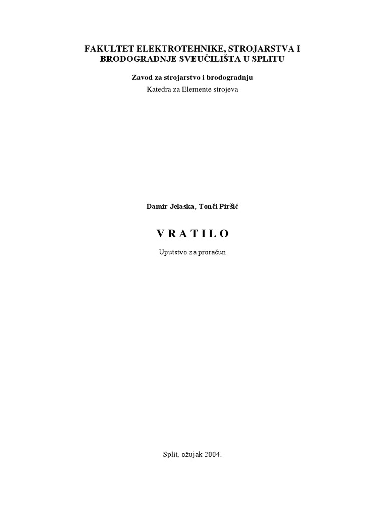 Vratilo Proracun I Kostrukcija | PDF